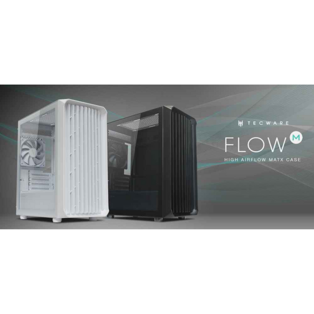 Tecware Flow M TG mATX Case (with 4X120mm Fan) Black | White – DynaQuest PC