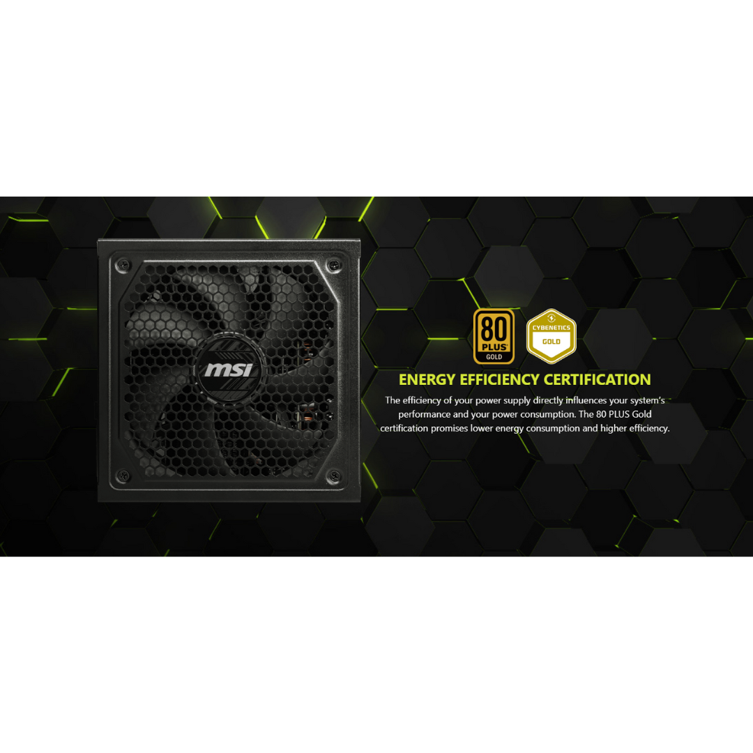 MSI MAG A1000GL PCIE5 GOLD 1000W 80+ Full Modular MAG-A1000GL-PCIE5 Po ...
