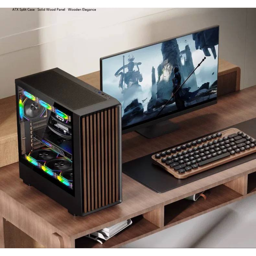 WJ Coolman Artisan | Solid Wood Front Panel | Tempered Glass Side Pane – DynaQuest PC