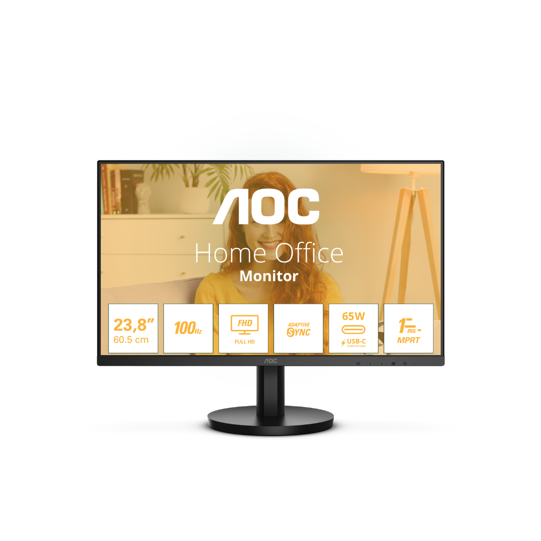 AOC 24B3CA2 23.8" IPS 100Hz FHD (1920x1080) 1ms MPRT Flat Monitor HDMI ...