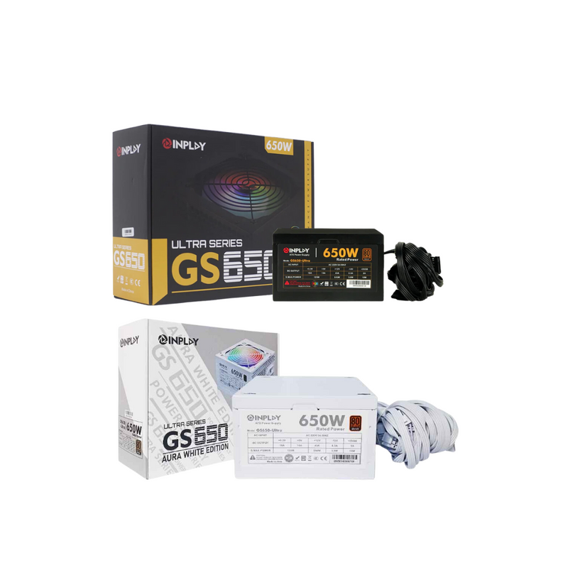 InPlay GS650 Ultra RGB 650W True Rated 80+ Bronze Power Supply (Black ...