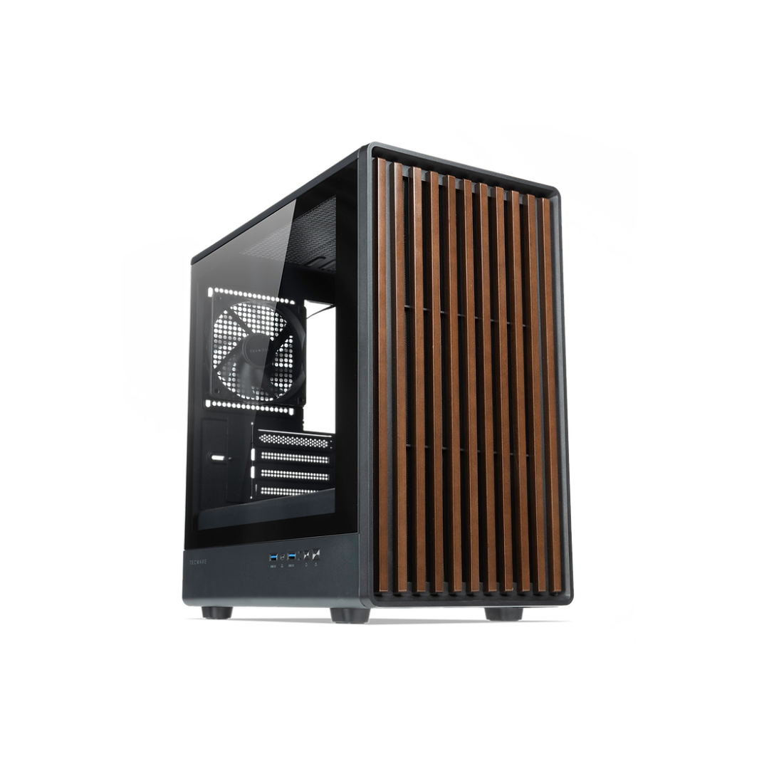 Tecware Timber M High Airflow Black TG mATX Case w/ 4x120mm Fan ...