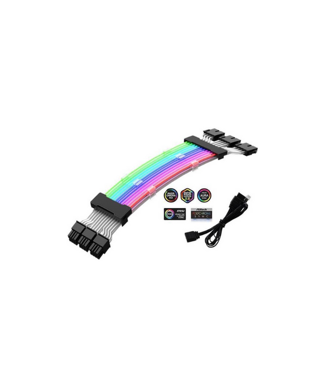 Triple 8pin ARGB PCIE/GPU Extension Cable BLACK – DynaQuest PC