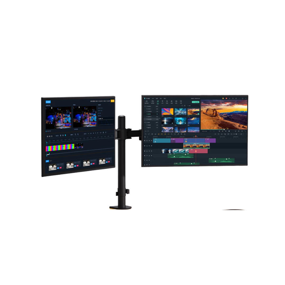 Inplay KMT-2 Dual Arm Monitor Mount 13-27" Fully Adjustable with C Cla ...