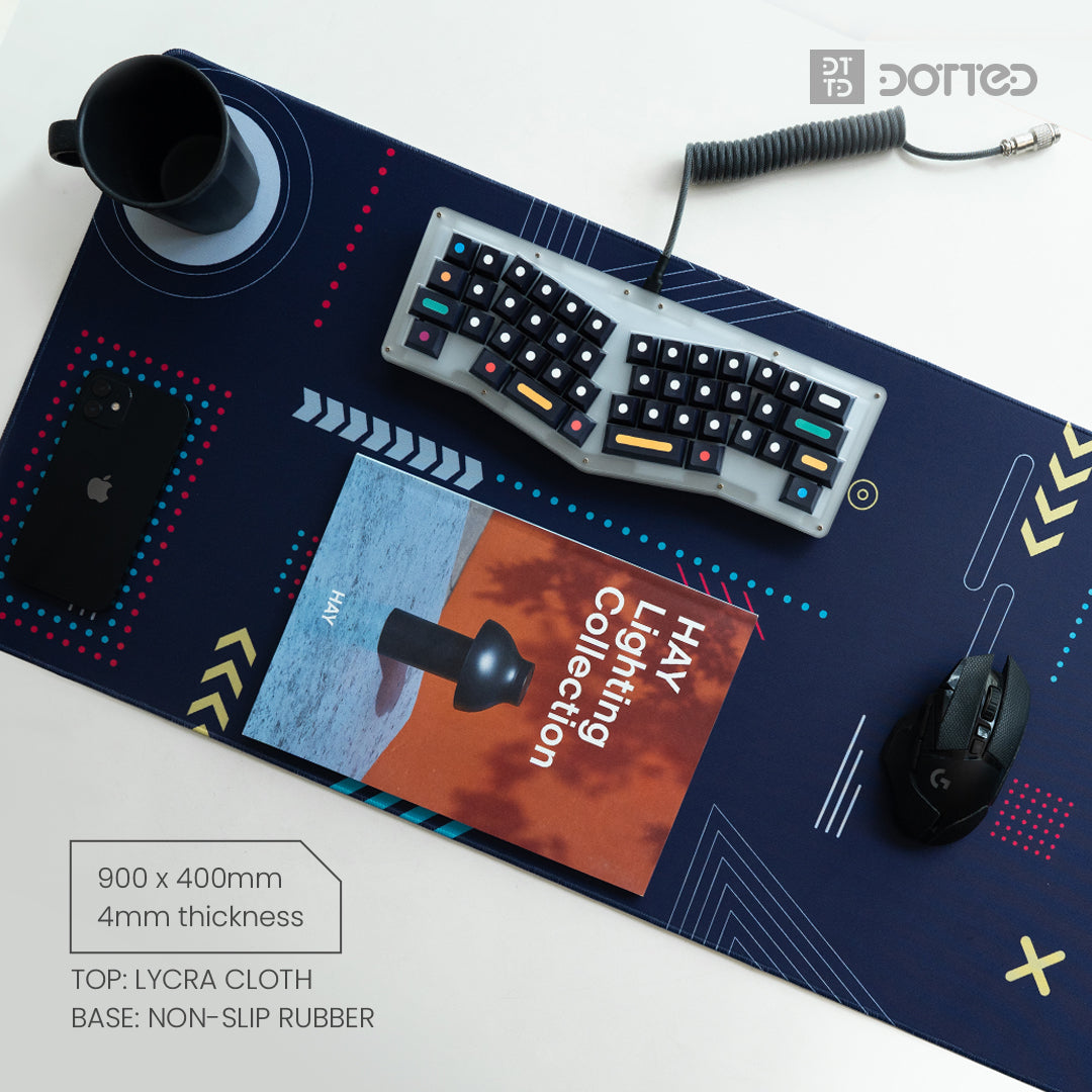 Dotted Memphis Collection Desk Mat 900 x 400 x 4mm – DynaQuest PC