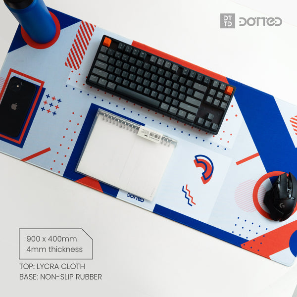 Dotted Memphis Collection Desk Mat 900 x 400 x 4mm – DynaQuest PC