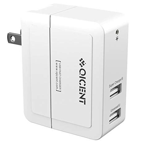 QICENT 2 Port USB Charger WA-2U-US (Black / White) – DynaQuest PC